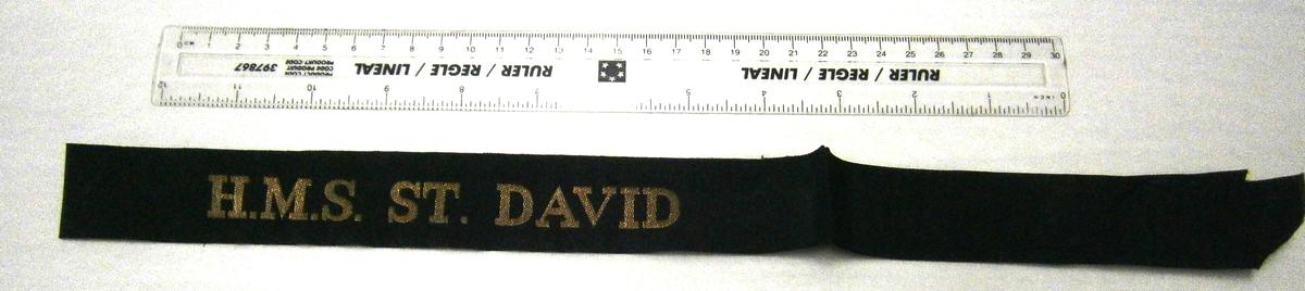 Cap Tally, HMS St. David - Chatham Historic Dockyard Trust