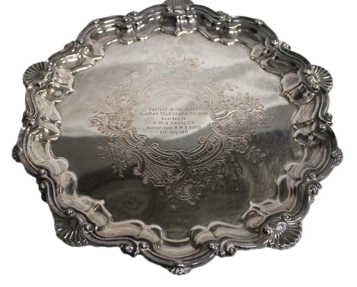 One ornate salver engraved "Fastest in the Fleet" Sunday Telegraph ...